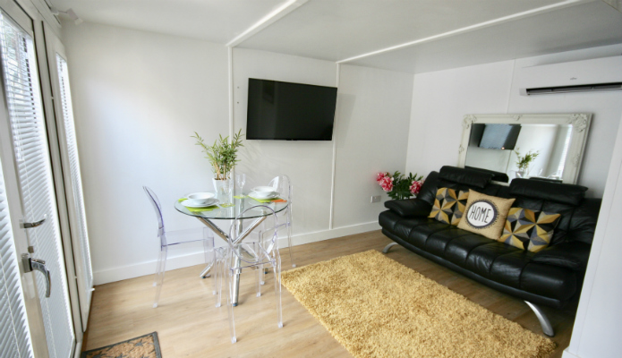 L-Shape Garden Annexe 24' x 12' plus 12' x 8' Requires No Planning ...