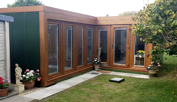 L-Shape Garden Annexe 24' x 12' plus 12' x 8' Requires No Planning ...